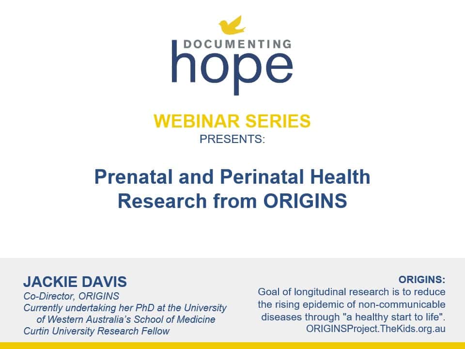 Prenatal and Perinatal Health : Research from ORIGINS with Jackie Davis ...